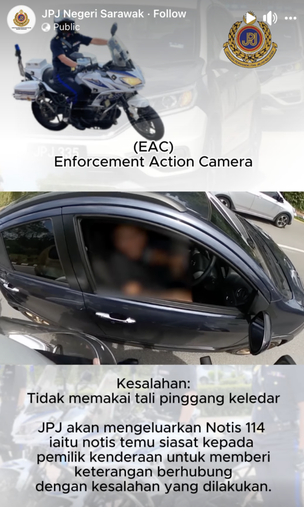 Kesalahan Pemandu Dirakam, JPJ Kuching Keluarkan Notis Temu Siasat